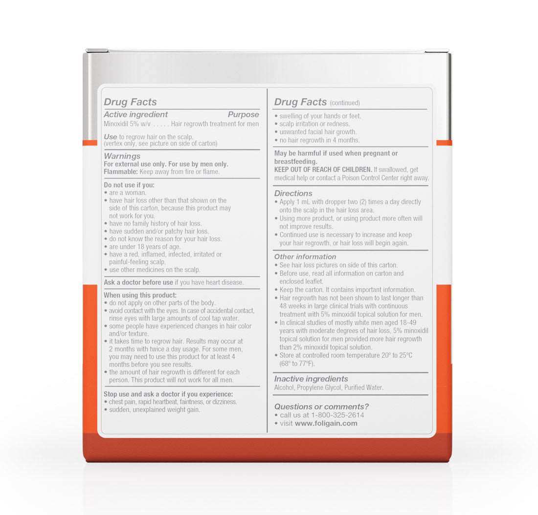 FOLIGAIN Minoxidil 5% Hair Regrowth Treatment For Men 3 Month Supply ...