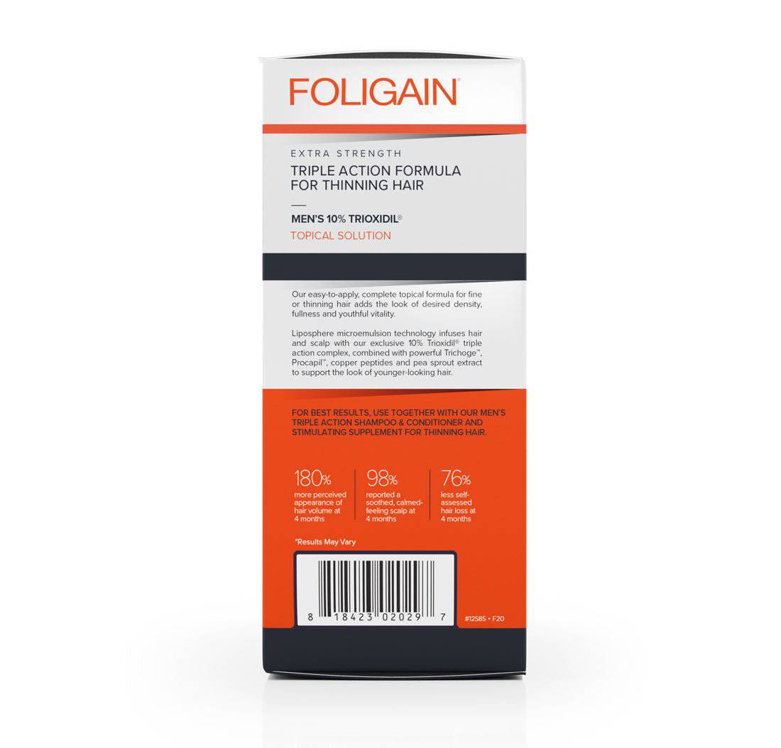 FOLIGAIN Triple Action Complete Formula For Thinning Hair For Men 10% ...